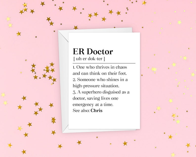 Personalized Emergency Medicine Graduate Card, Emergency Doctor ...