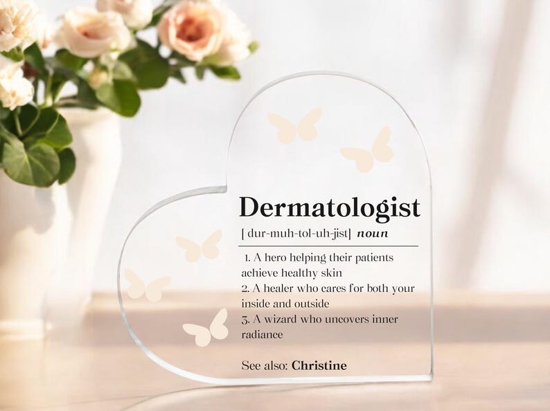 Personalized Dermatologist Birthday Heart Acrylic Plaque, Derma Dr ...