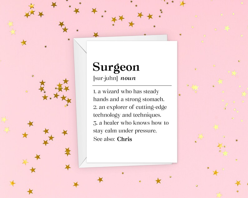 Personalized Surgery Resident Card, Surgery Graduation Gift, Match Day ...
