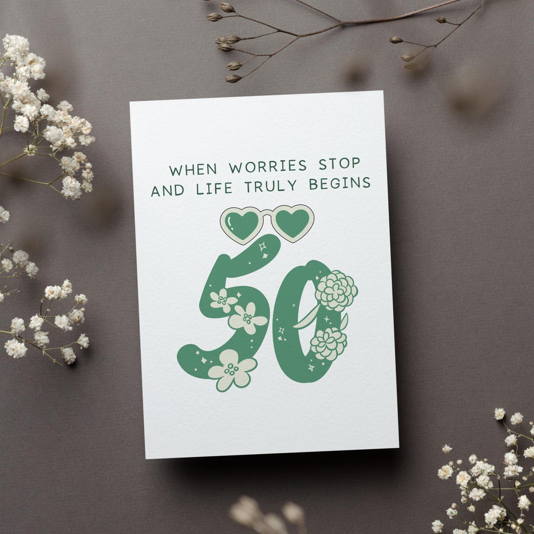 Daughter 50th Birthday Card, 50 Year Old Women Gift, Fifty Best Friend ...