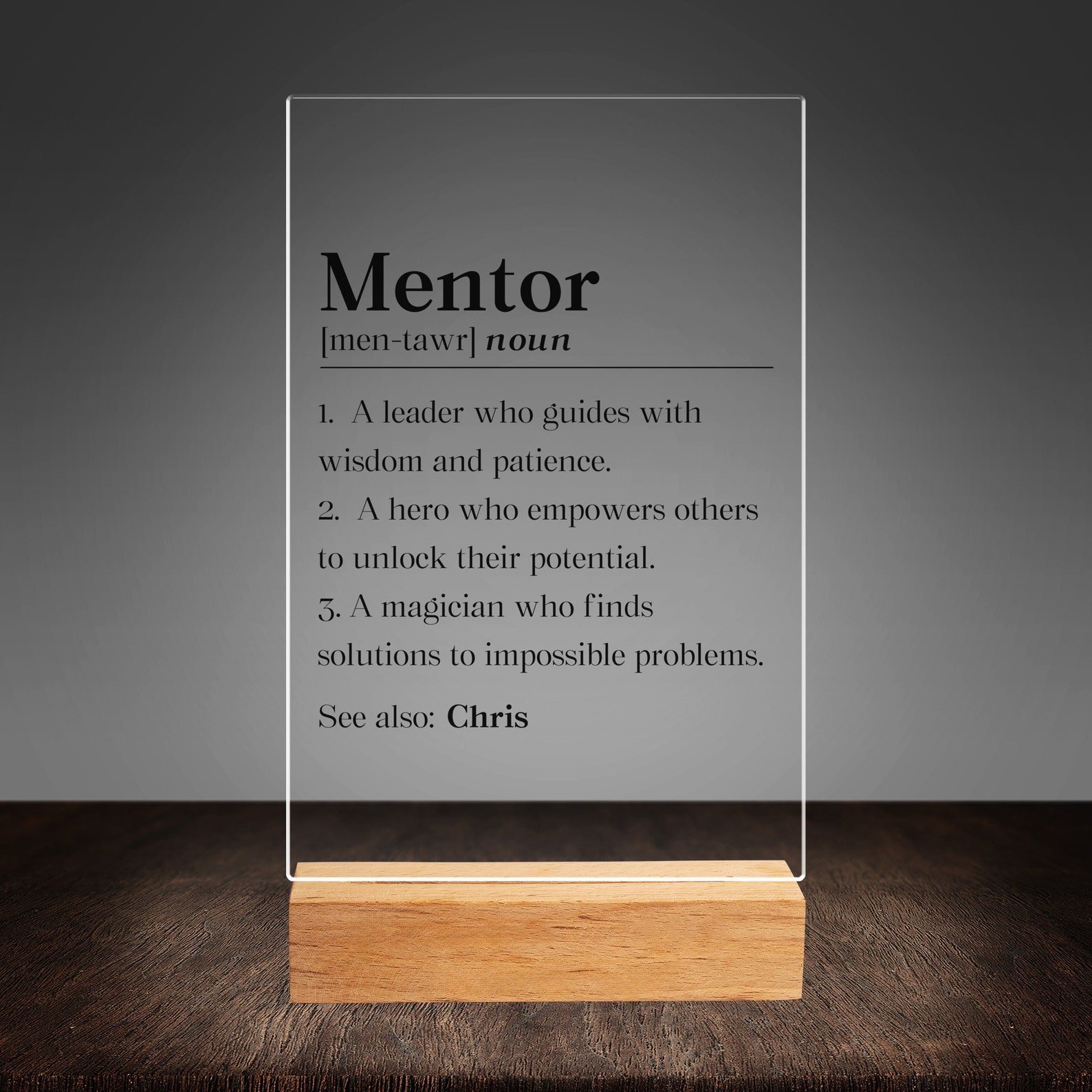 Personalized Mentor Thank You Acrylic Plaque, Mentor Appreciation Gift ...