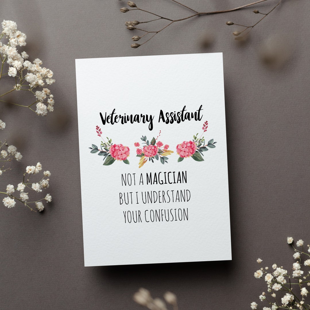 Funny Veterinary Assistant Thank You Card, Vet Assistant Employee ...