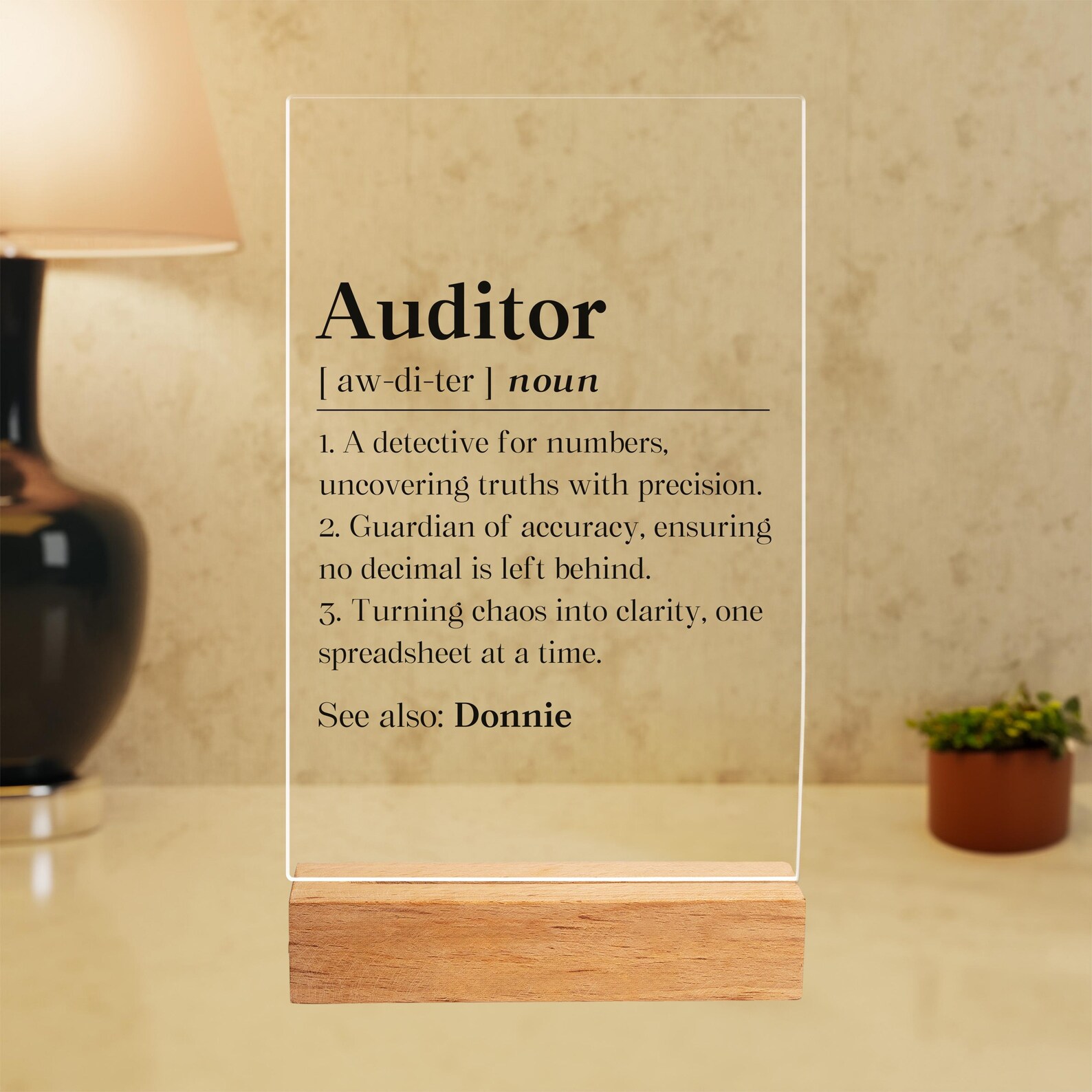 Personalized Auditor Acrylic Plaque, Auditor Definition Gift, Auditor ...