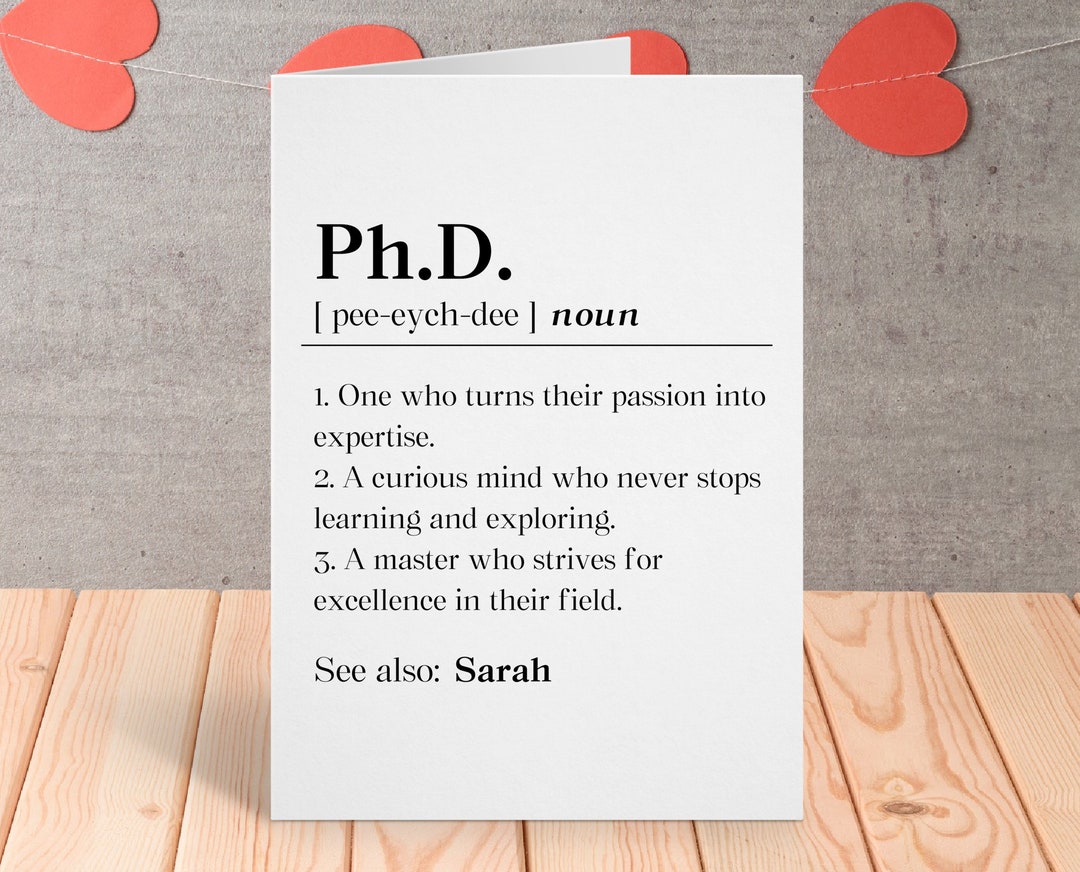 Personalized Phd Graduation Card, Custom Phd Graduate Gift, New Phd ...