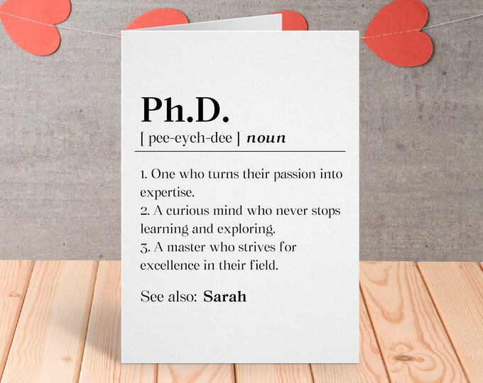 Card for Doctoral Student, Funny Graduation Card for Graduate or ...