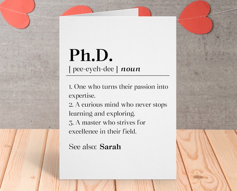 Personalized Phd Graduation Card, Custom Phd Graduate Gift, New Phd ...