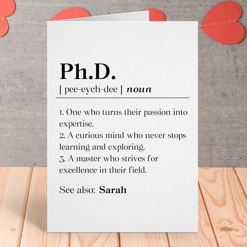 Phd Graduation Card Etsy