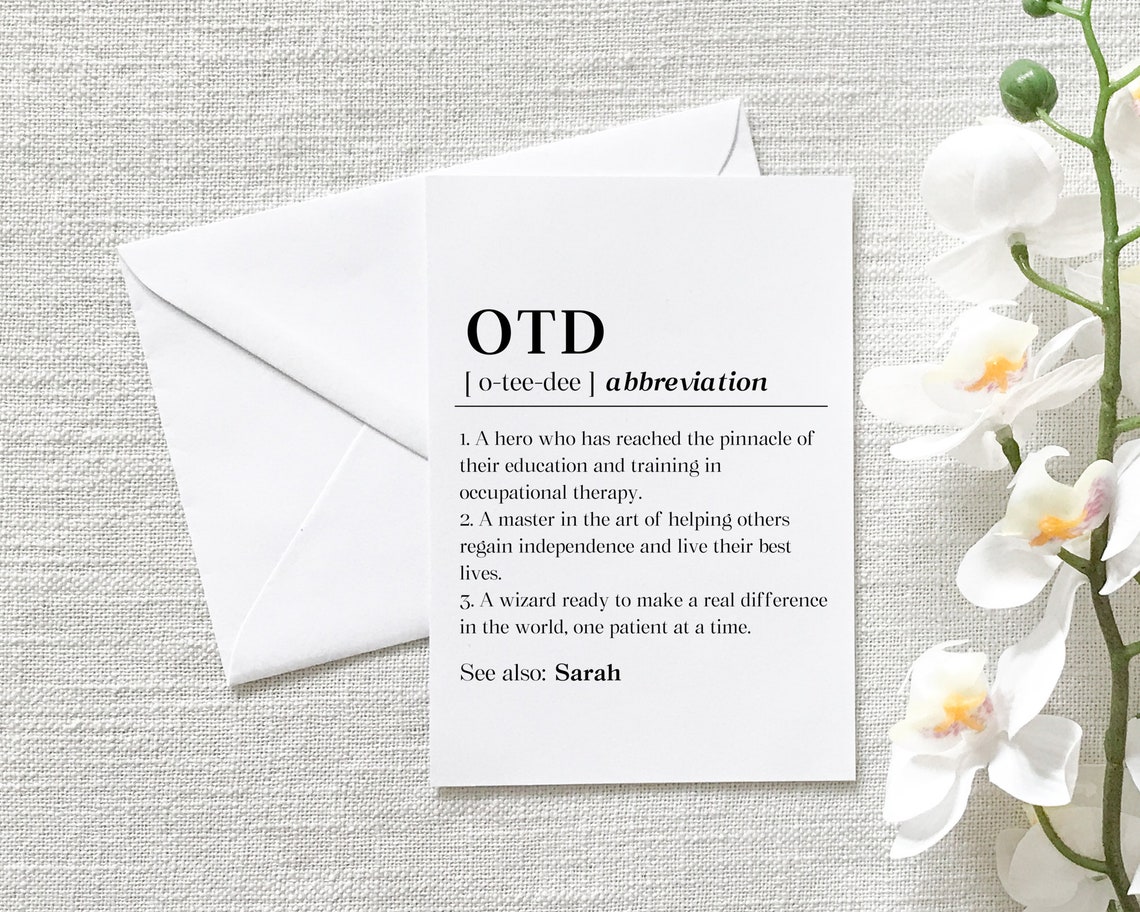Personalized Otd Graduation Card Custom Doctor of - Etsy