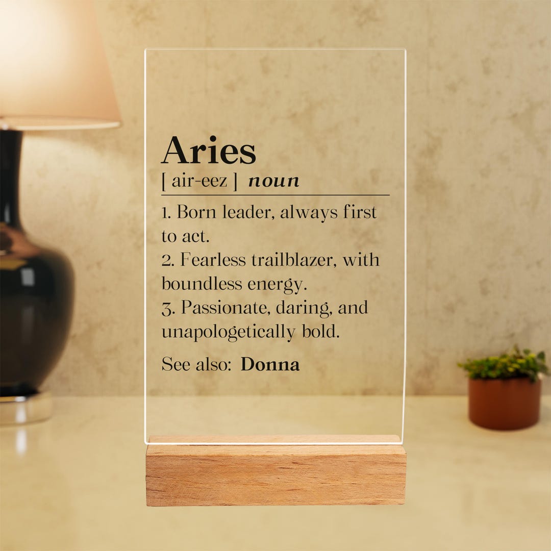 Personalized Zodiac Aries Definition Acrylic Plaque, Aries Christmas ...
