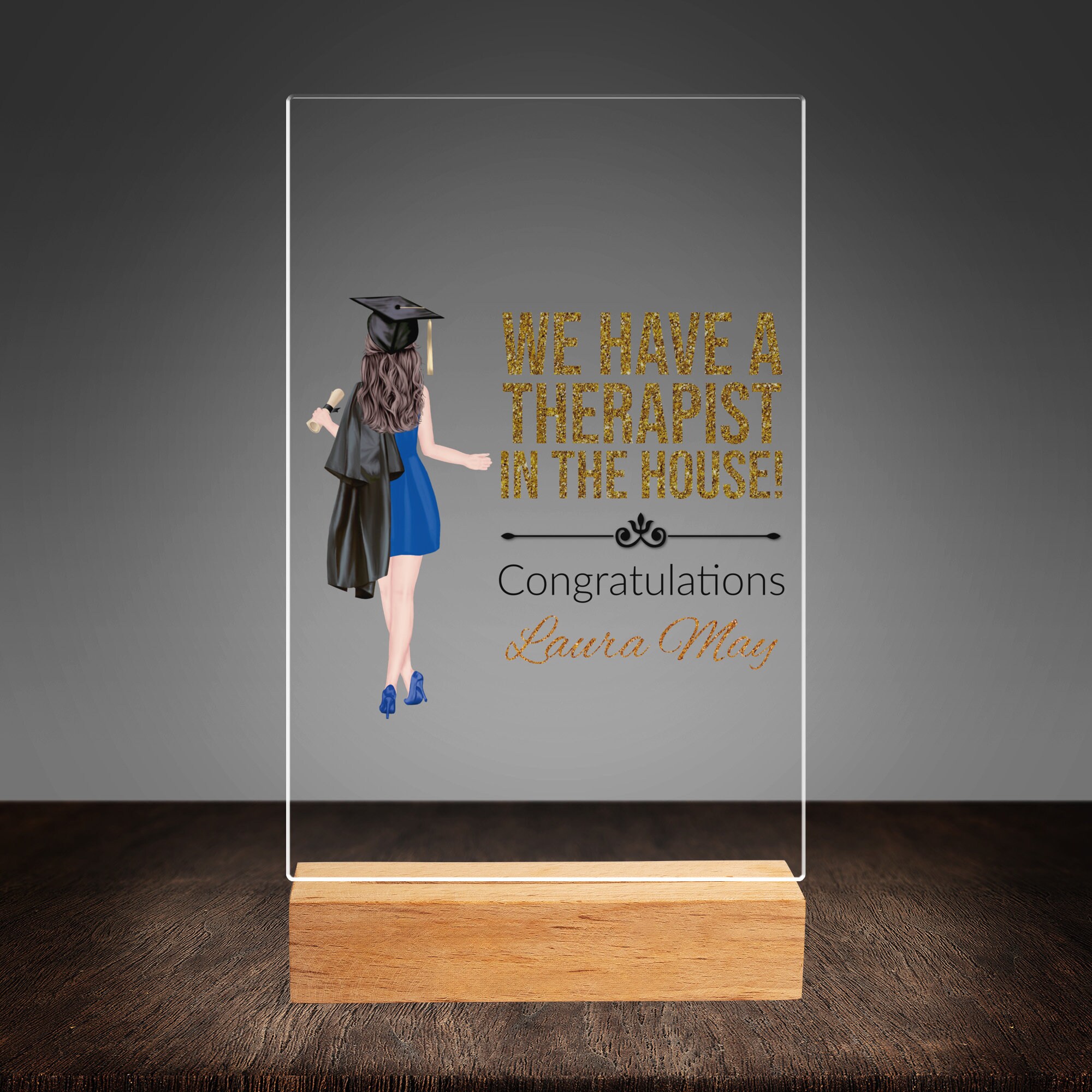 Personalized Therapist Graduation Congrats for Daughter Acrylic Plaque ...