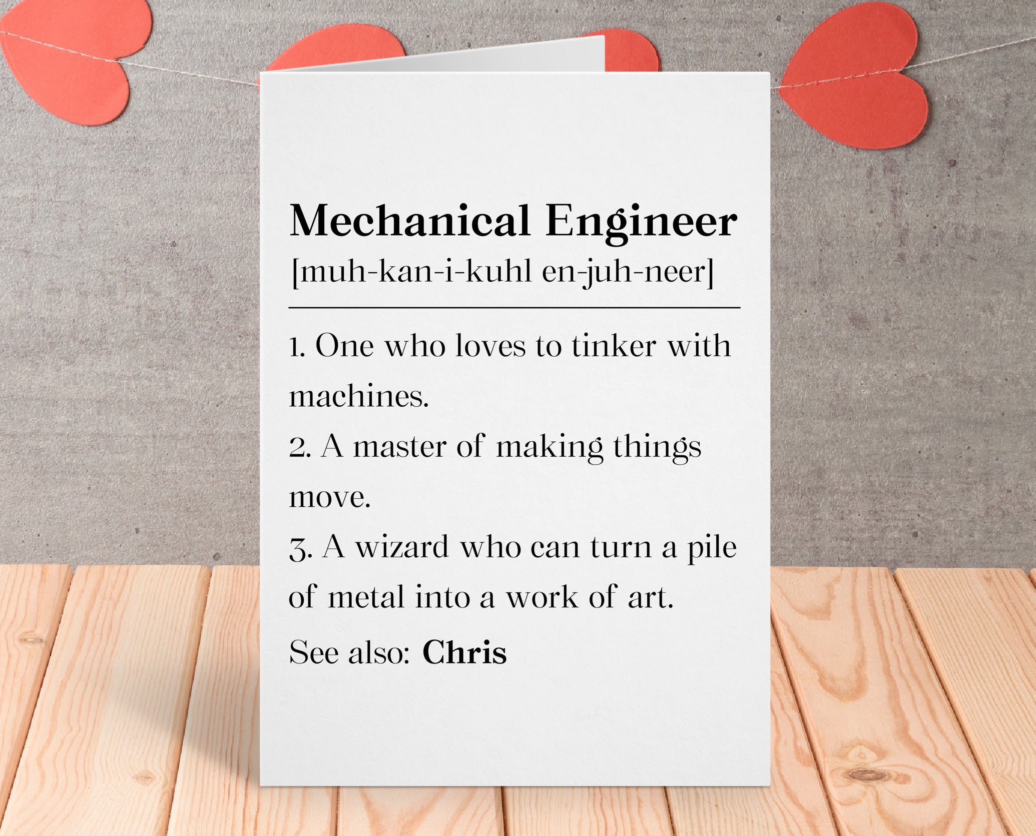 Funny Mechanical Engineer Birthday Card, Personalized Mechanical ...