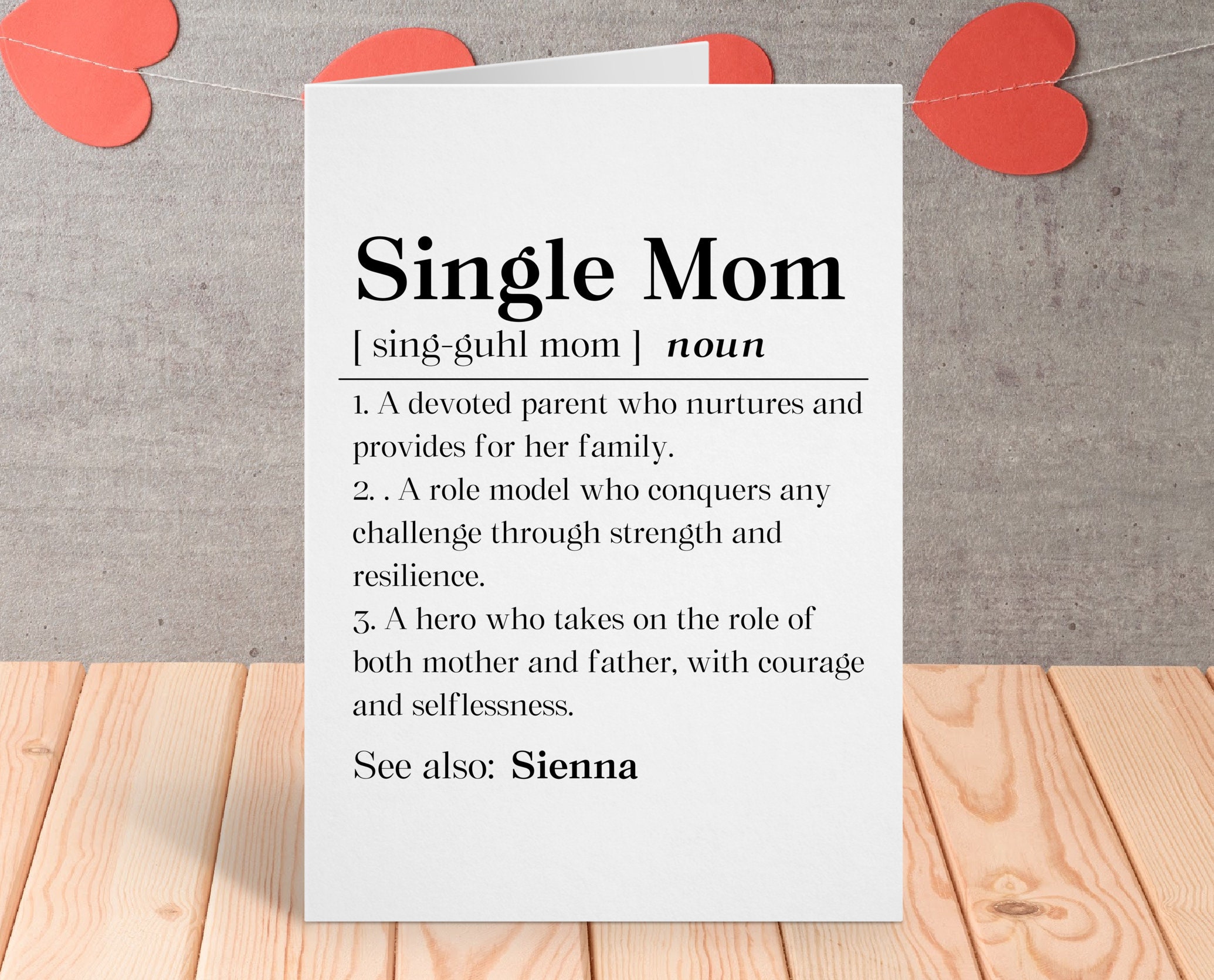 Personalized Single Mom Card, Custom Single Parent Gift, Single Mother ...