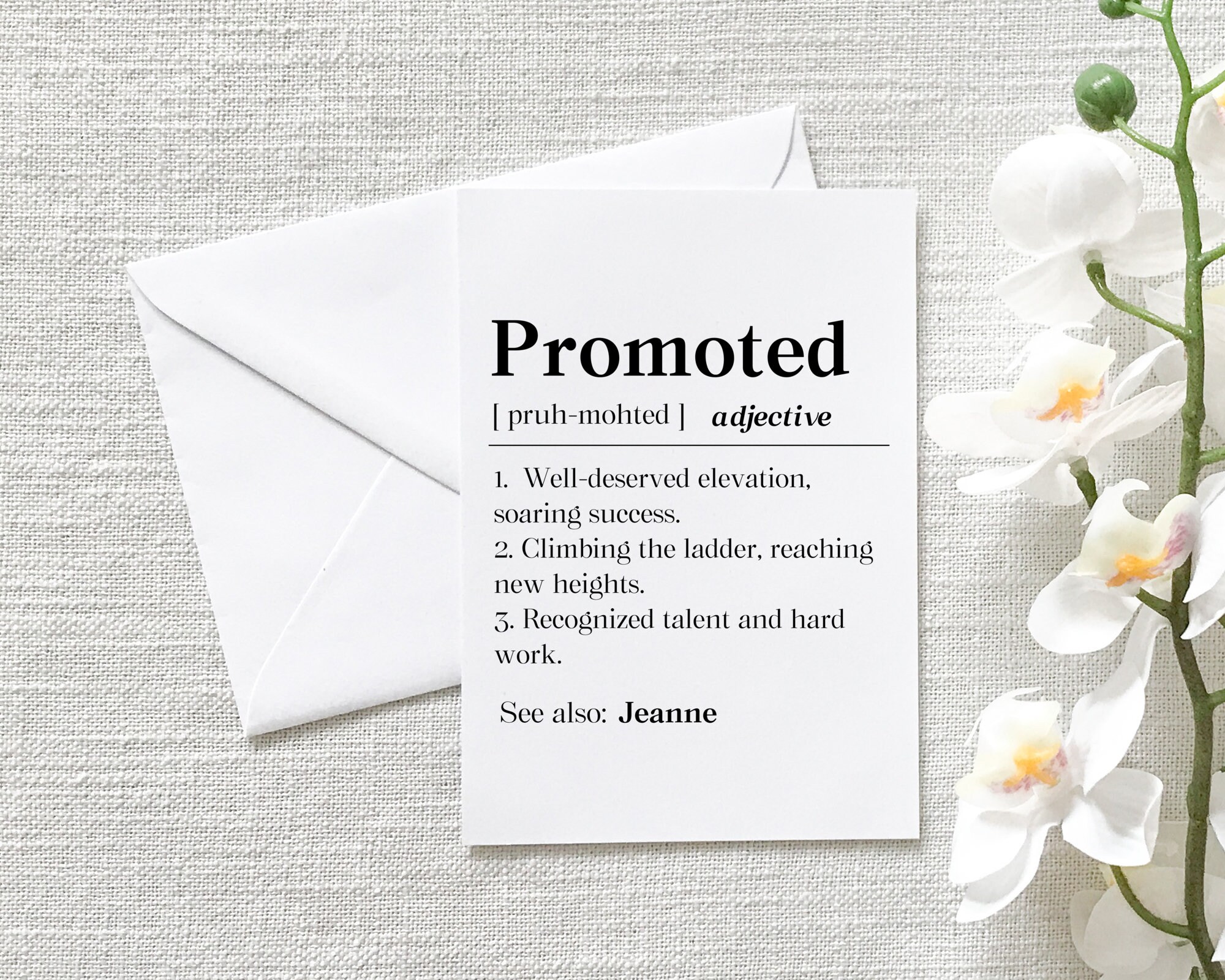 Personalized Promotion Congrats Card, Custom Promoted Coworker Gift ...