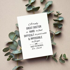 Personalized Retirement Doctor Card, Doctor Farewell Gift, Retiring ...