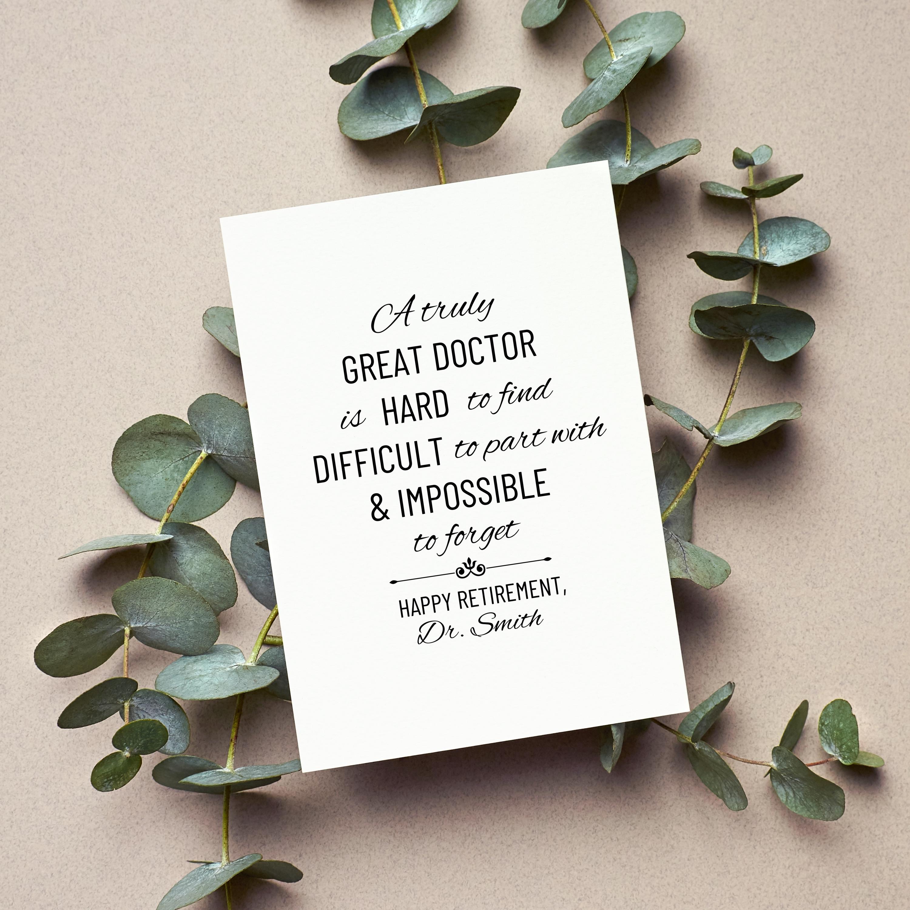 Personalized Retirement Doctor Card, Doctor Farewell Gift, Retiring ...