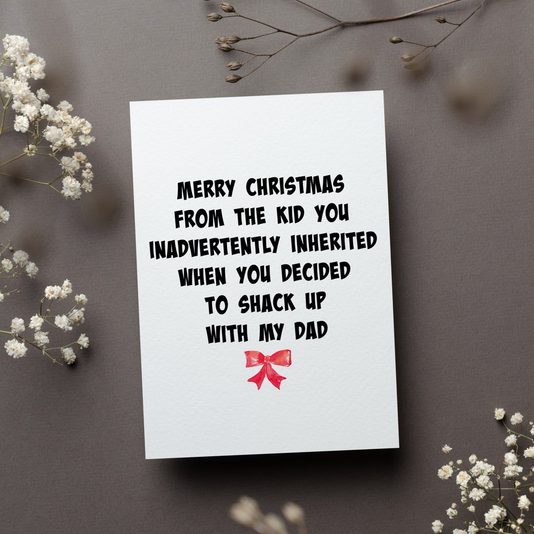 Stepmom Christmas Card Funny Stepmom T Merry Christmas Etsy