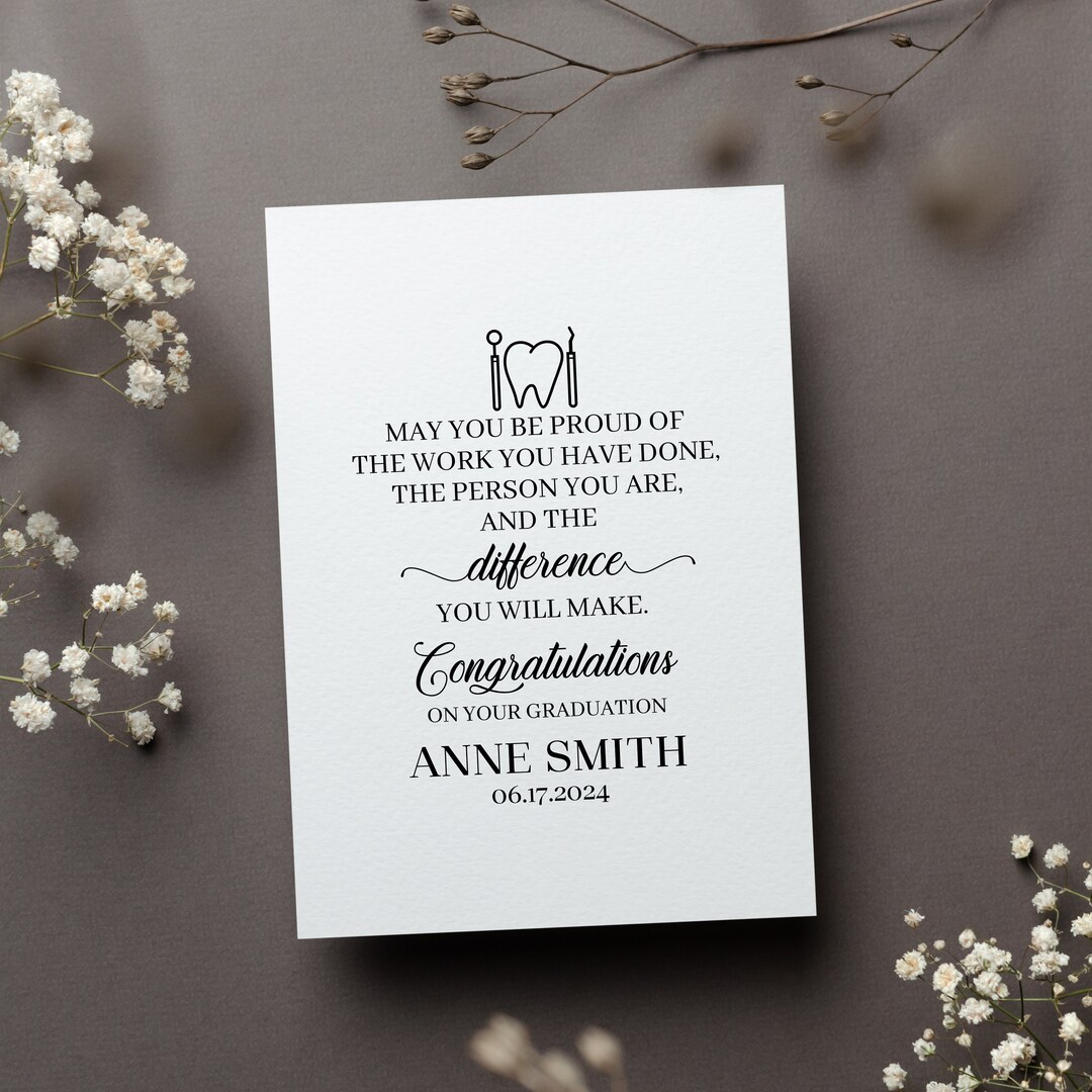 Personalized Dentist Graduation Card, Dental School Graduate Gift ...