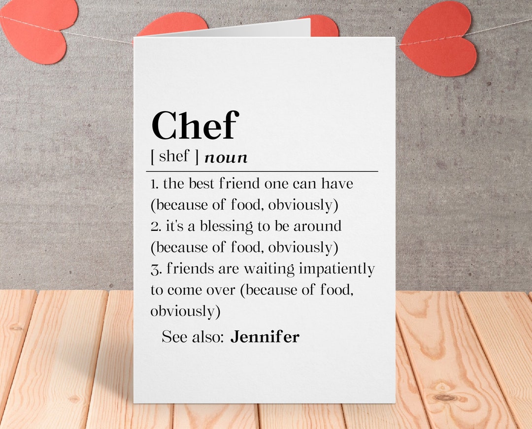Personalized Chef Card, Cooking Lover Gift, Friend Cook Greeting Card ...