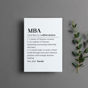 Personalized Mba Graduation Card, Custom Master of Business ...