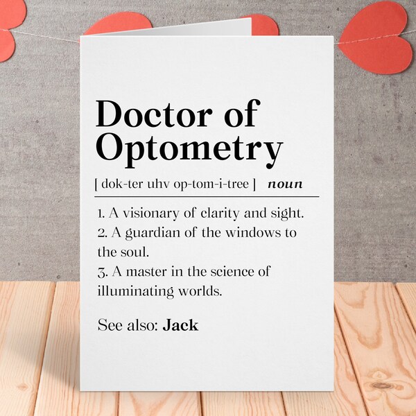 Optometry Graduation Card - Etsy