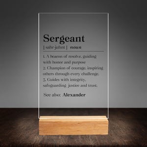 Personalized Sergeant First Class Acrylic Plaque, Sergeant Appreciation ...