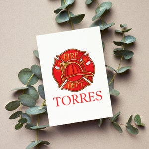 Personalized Firefighter Card, Fire Department Gift, Fireman Employee ...