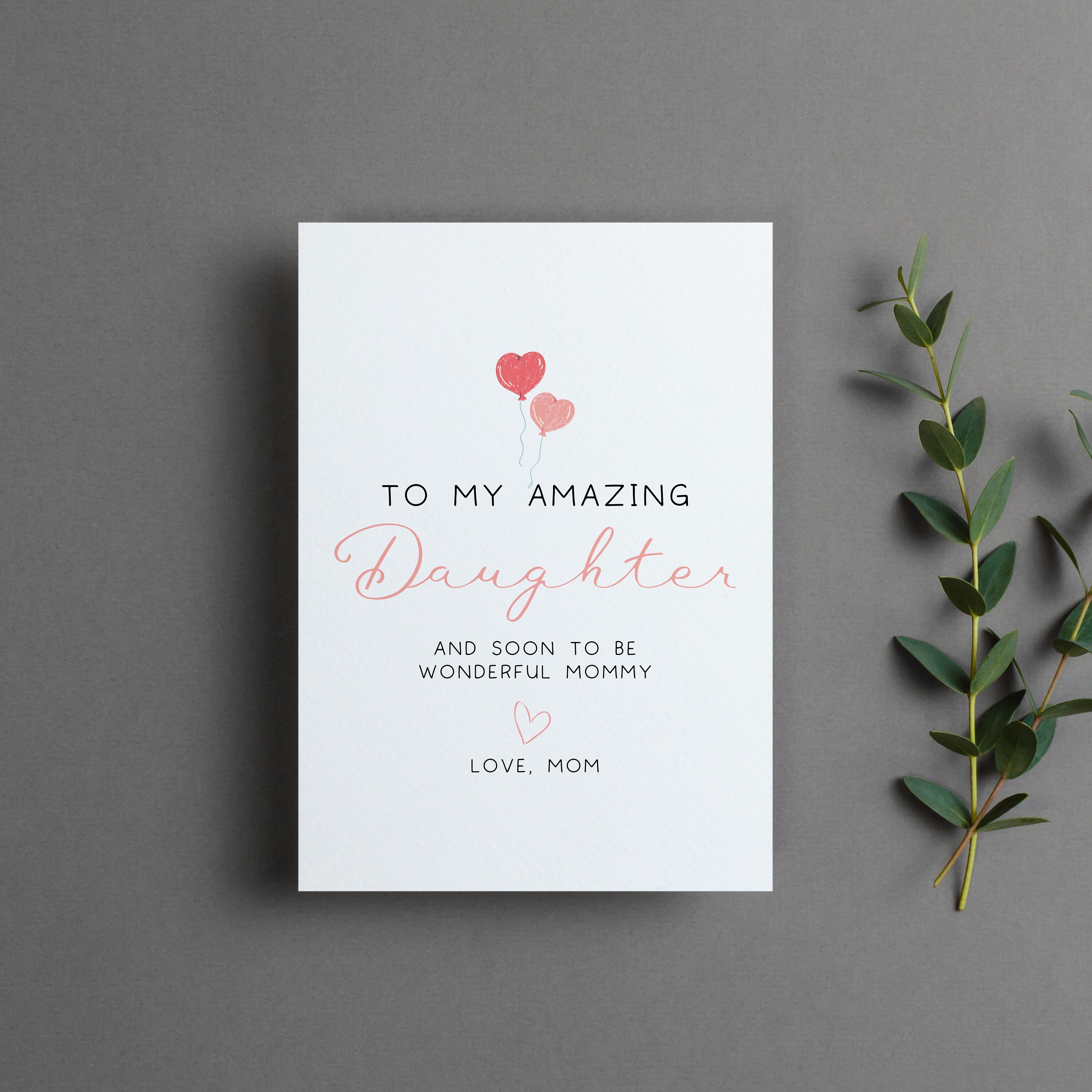 Daughter Christmas Baby Shower From Mom Card, Pregnant Daughter ...