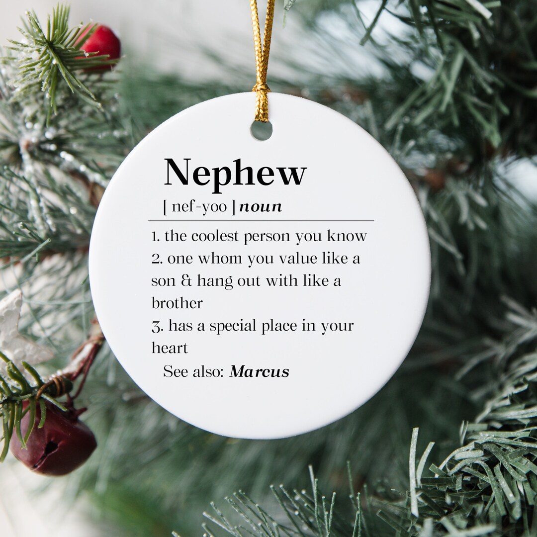 Personalized for Nephew Ornament, Nephew Definition Gift, Best Nephew ...