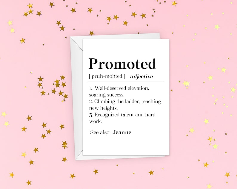 Personalized Promotion Congrats Card, Custom Promoted Coworker Gift ...