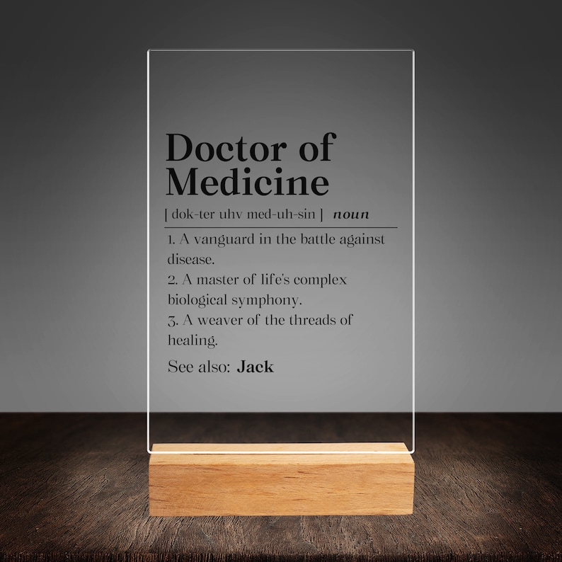 Personalized Doctor of Medicine Graduate Acrylic Plaque, Custom Doctor ...