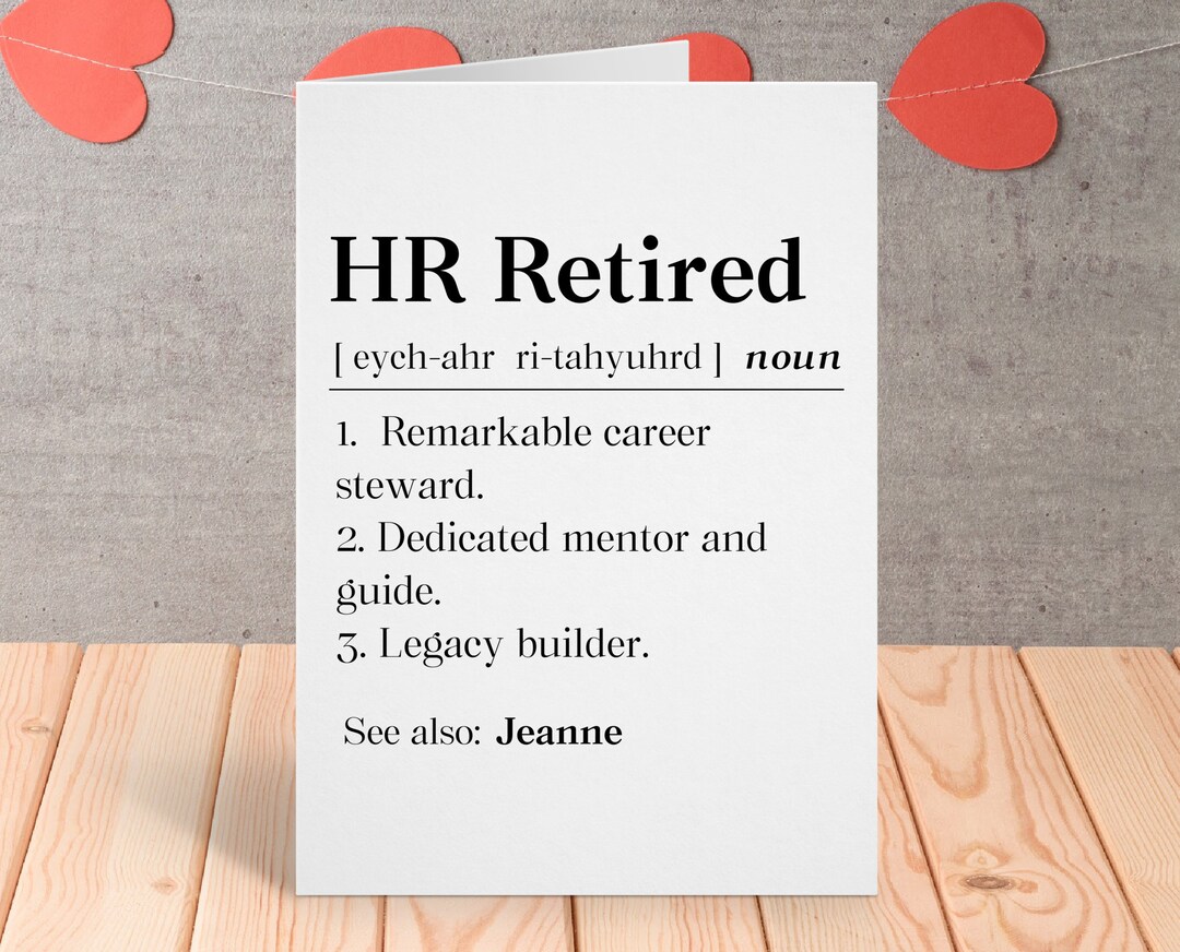 Personalized Retirement Card Custom Hr Retired Gift Human - Etsy