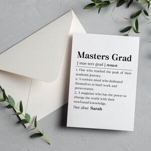 Masters Graduation Card Personalized, Masters Degree Graduation Gift ...