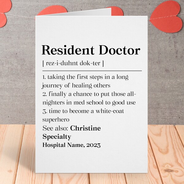 Medical Resident Graduation Card - Etsy