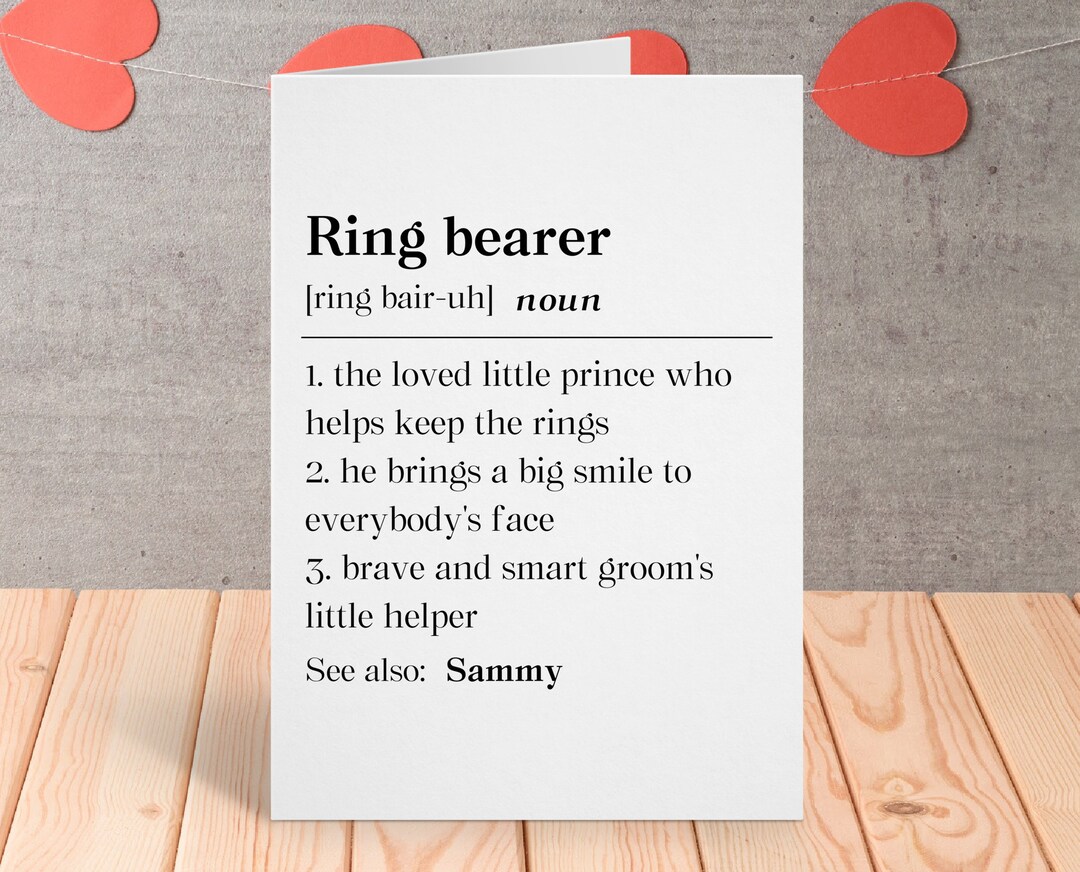 Personalized Ring Bearer Card, Ring Bearer Proposal Gift, From Bride ...