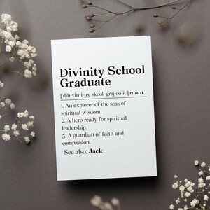 Personalized Divinity School Graduate Card, Custom Divinity School Grad ...