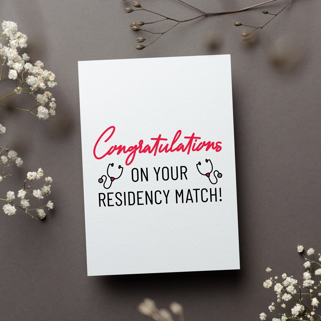 Match Day Card, Residency Match Day Gift, Match Day Congratulations ...