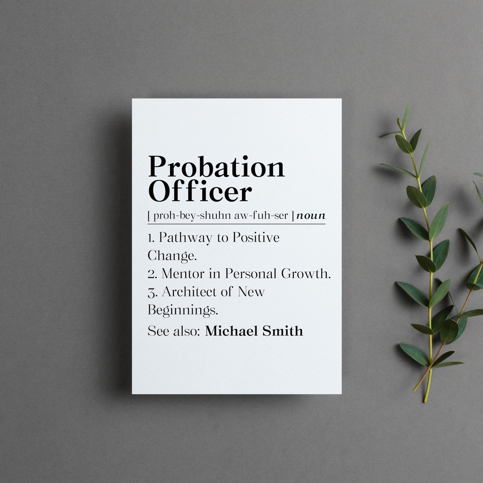 Personalized Probation Officer Appreciation Card, Probation Officer ...