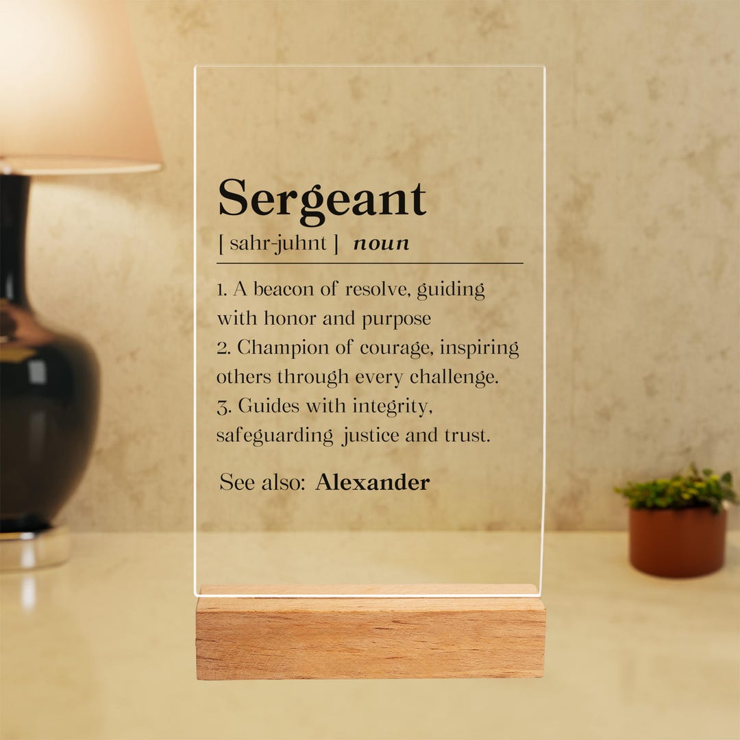 Personalized Sergeant First Class Acrylic Plaque, Sergeant Appreciation ...