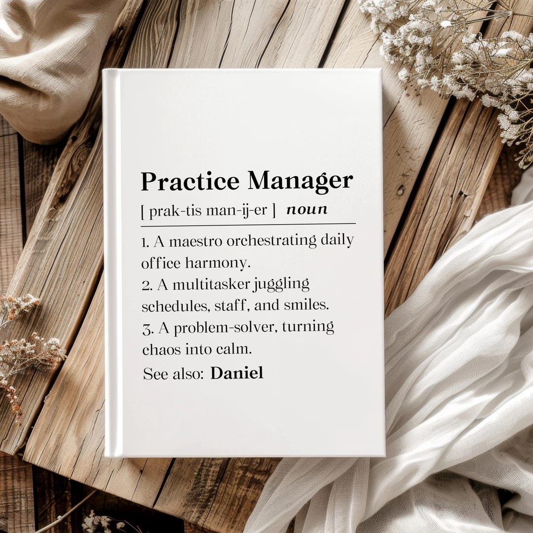 Personalized Practice Manager Definition Journal, Practice Leader Gift ...