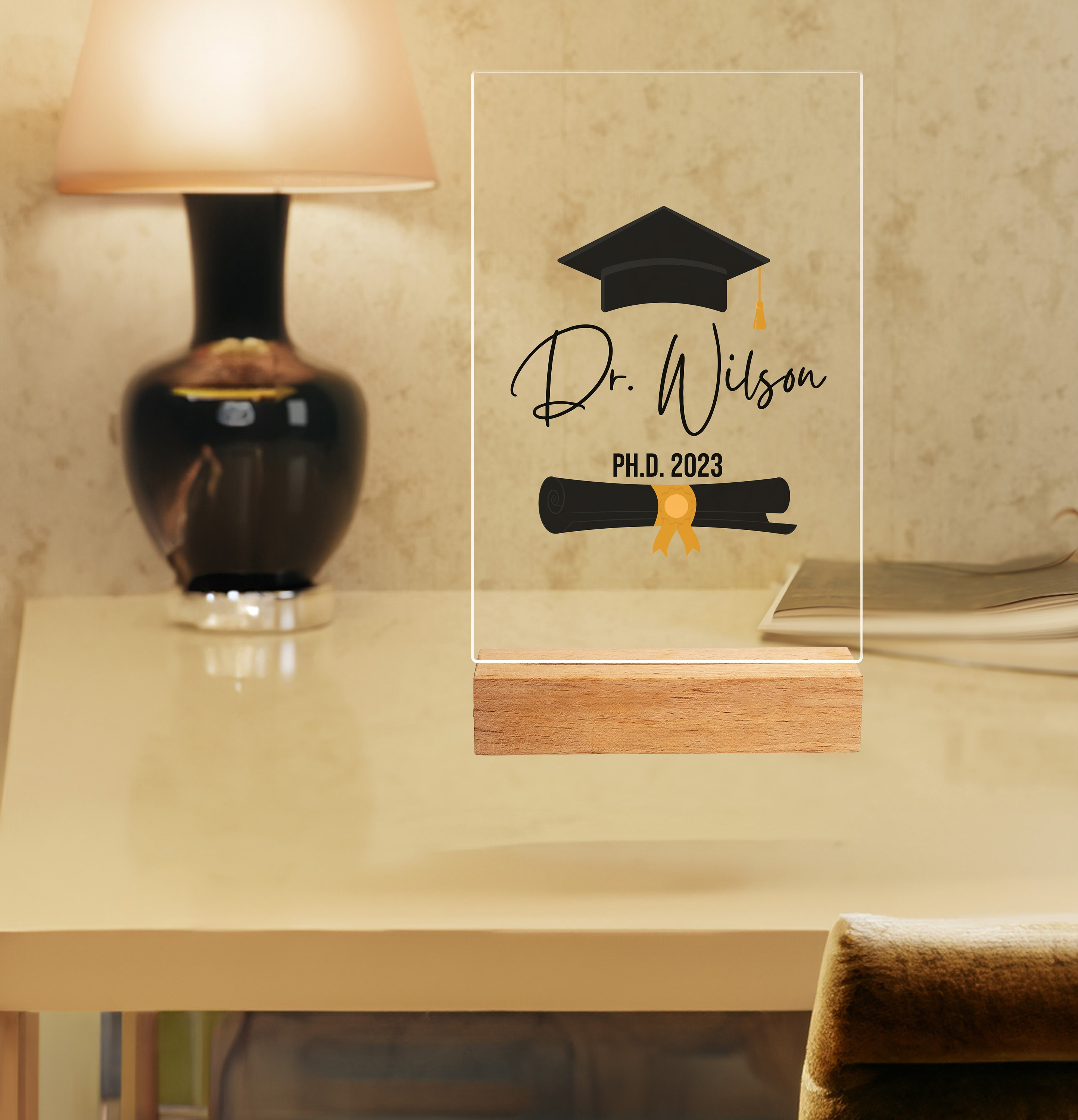Personalized Phd Acrylic Plaque, Phd Graduation Gift, Doctorate Degree ...