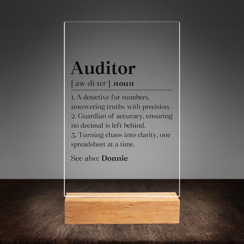 Personalized Auditor Acrylic Plaque, Auditor Definition Gift, Auditor ...