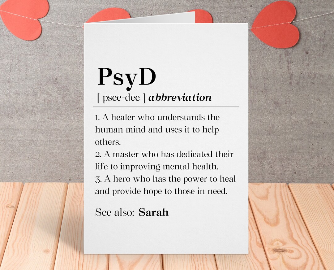 Personalized Psyd Graduation Card, Custom Doctor of Psychology Graduate ...