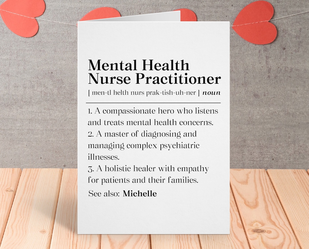 Personalized Mental Health Nurse Practitioner Card Custom - Etsy