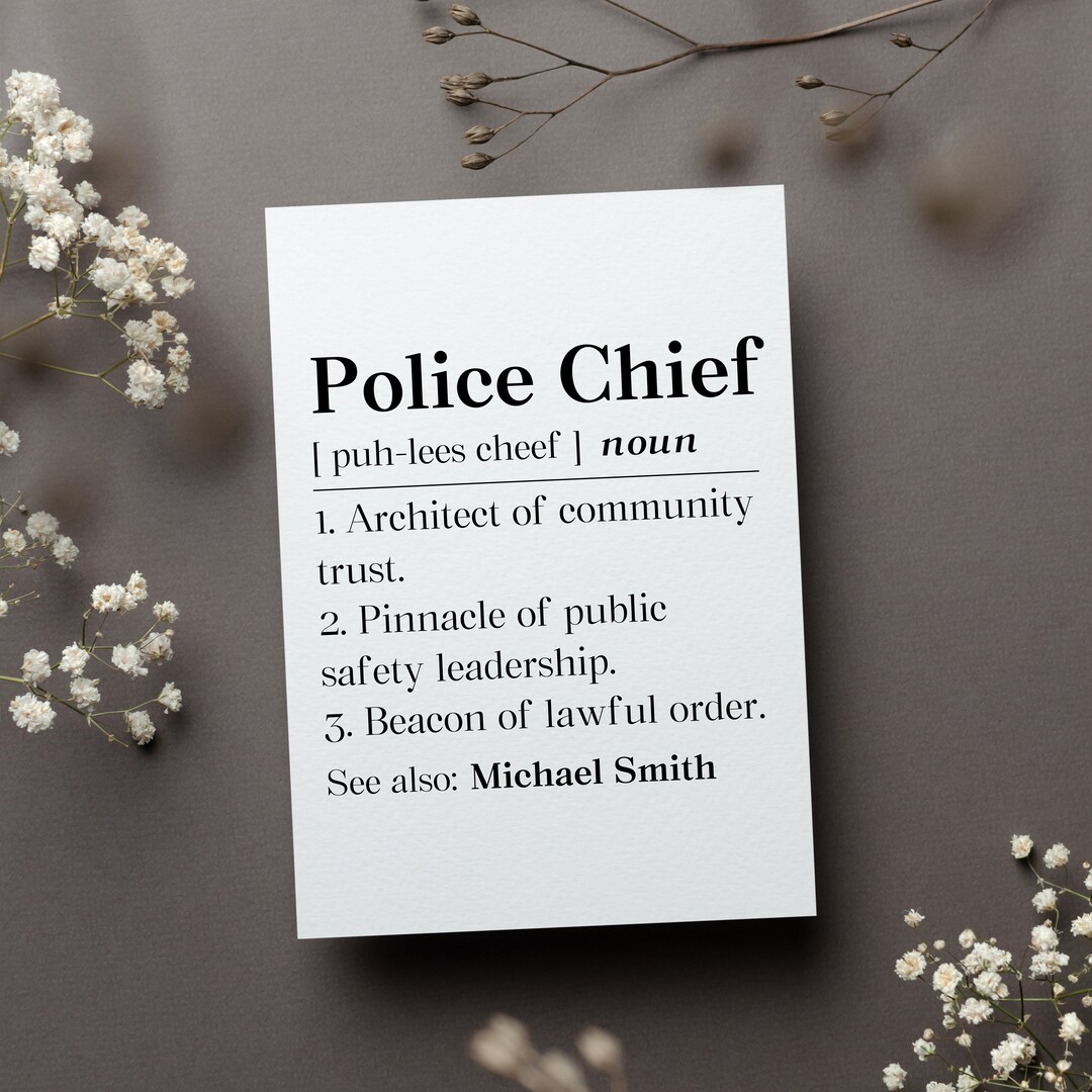 Personalized Police Chief Appreciation Card, Police Chief Promotion ...