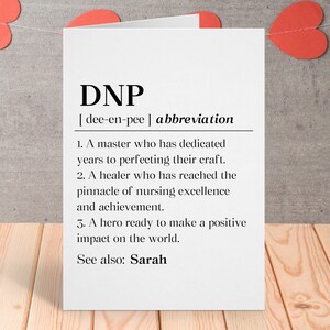 Personalized Dnp Graduation Card, Custom Doctor of Nursing Practice ...