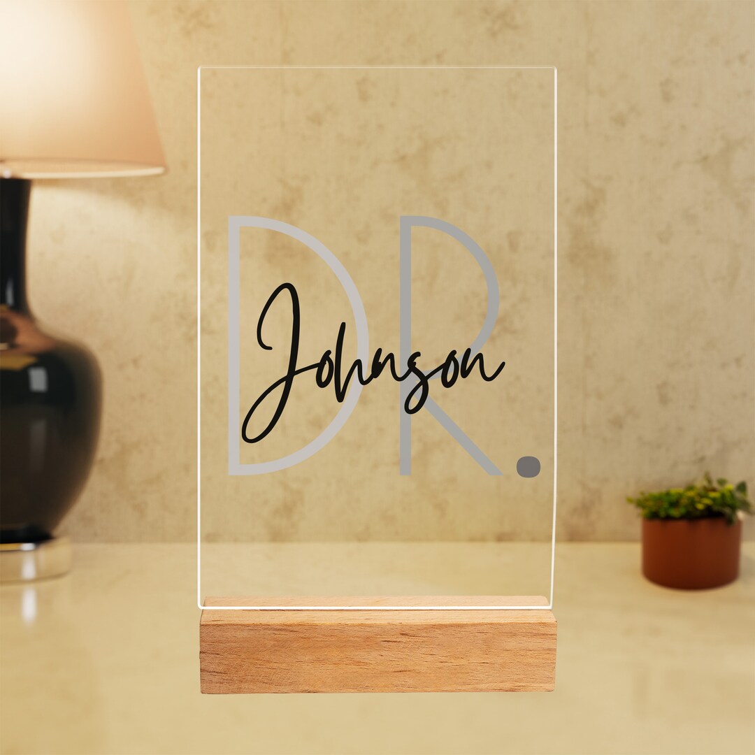 Custom Doctor Acrylic Plaque, Personalized Dr Name Gift, Phd Graduation ...
