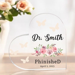 Personalized Phd Graduation Heart Acrylic Plaque, Custom Phd Graduate ...
