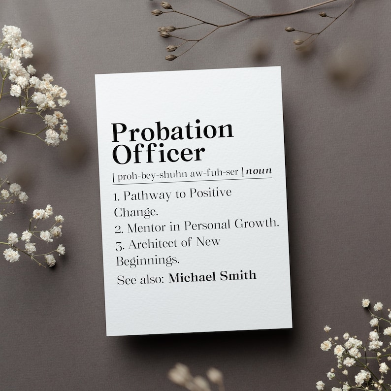 Personalized Probation Officer Appreciation Card, Probation Officer ...