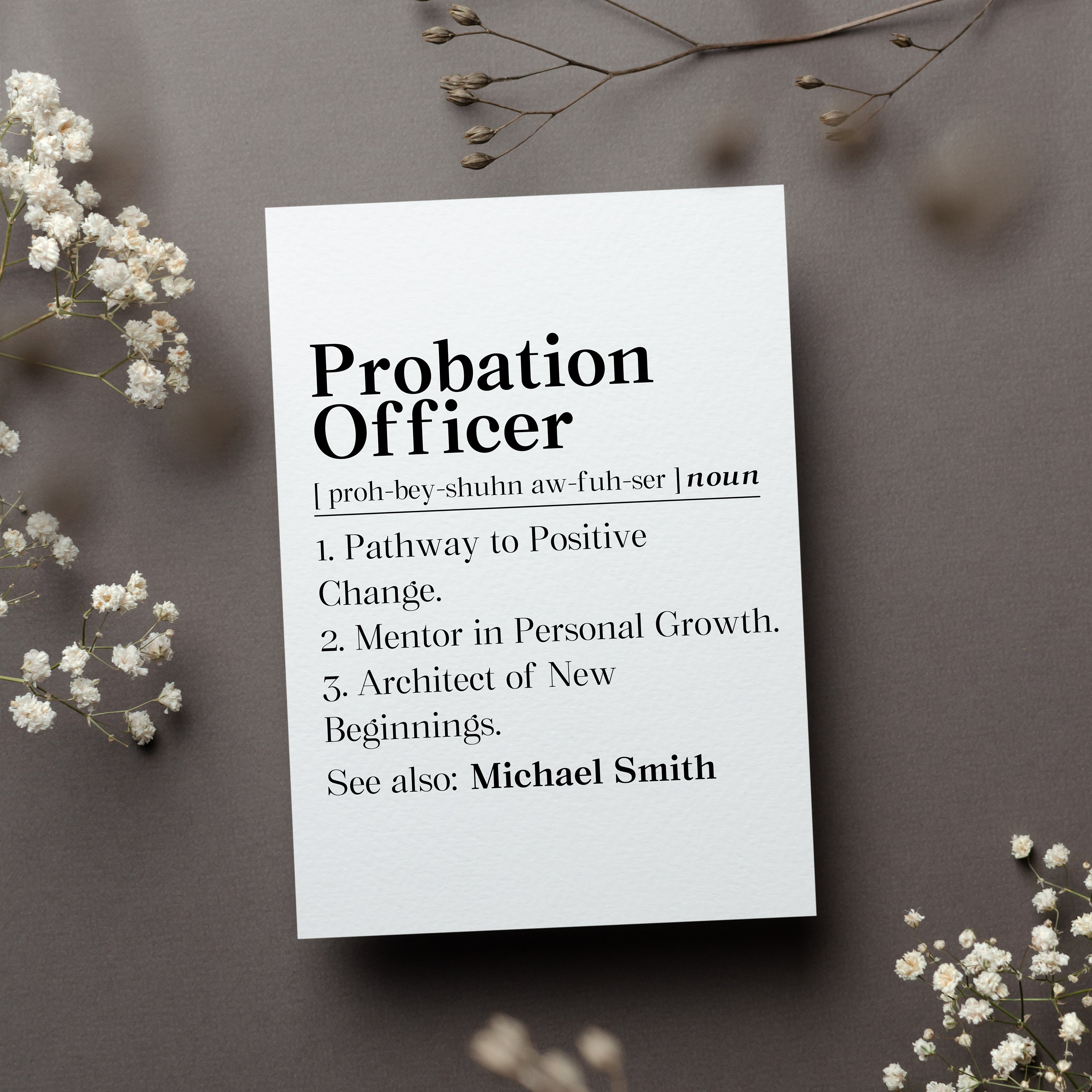 Personalized Probation Officer Appreciation Card, Probation Officer ...