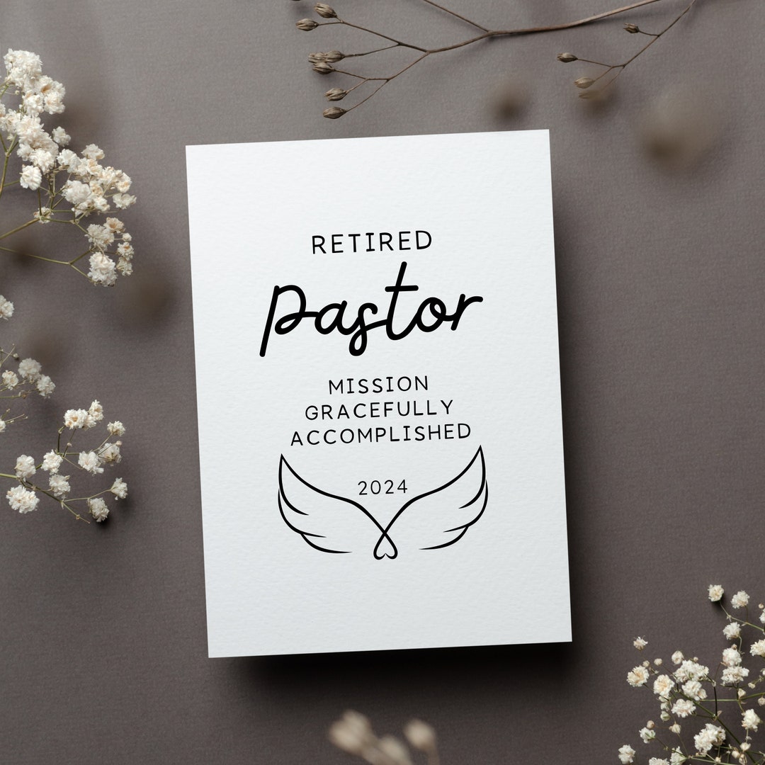 Personalized Pastor Retirement Thank You Card, Retired Pastor Gift ...